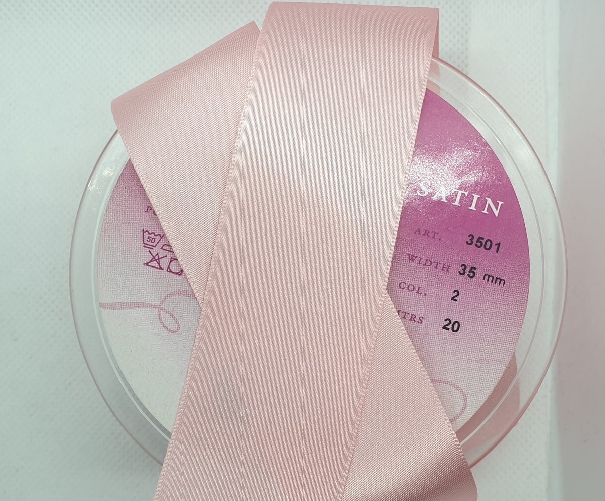 Satín borði - Bleikur - 2 – Bútabær